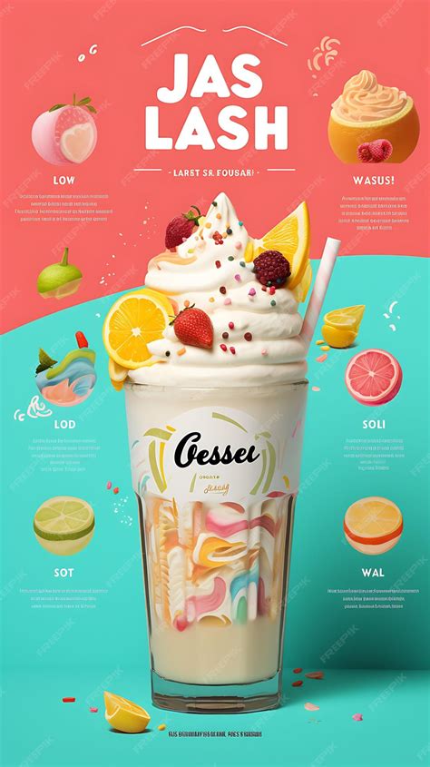 Premium Photo Lassi Bar With Various Flavors Whipped Cream Colorful