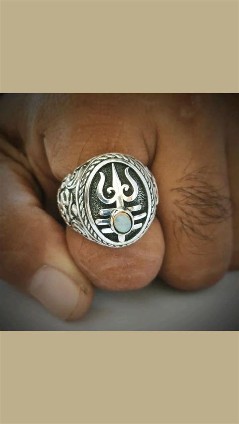 Mens Ring Silver Shiva Lingam Shiva Shakti Lord Shiva