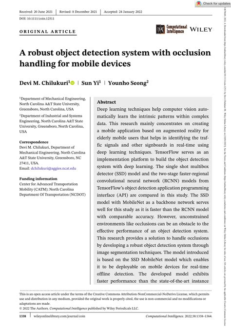 pdf a robust object detection system with occlusion handling for