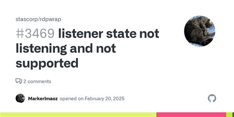 Listener State Not Listening And Not Supported · Issue 3469 · Stascorp