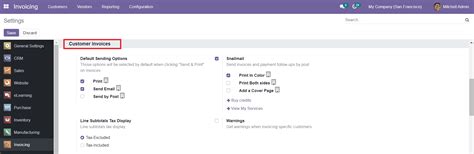 Odoo Settings In Invoicing Odoo Community Edition Book