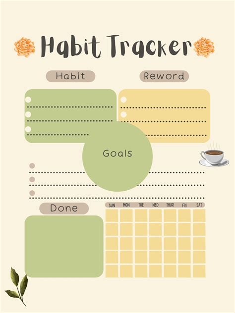Habit Tracker Template Etsy
