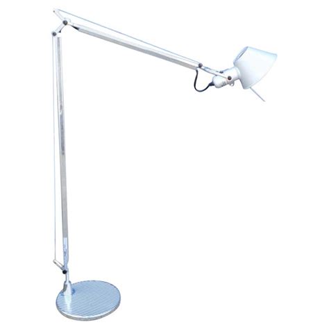 Mid Century Modern Floor Bridge Lamp Fiberglass And Walnut For Sale