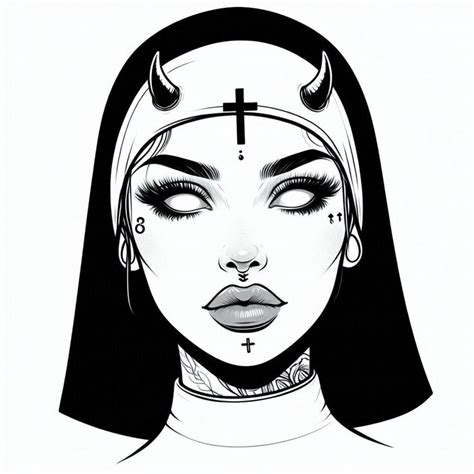 Эскиз татуировки монашка Идея для татуировки Тату идея Tattoo Idea Sketch Chest Tattoo