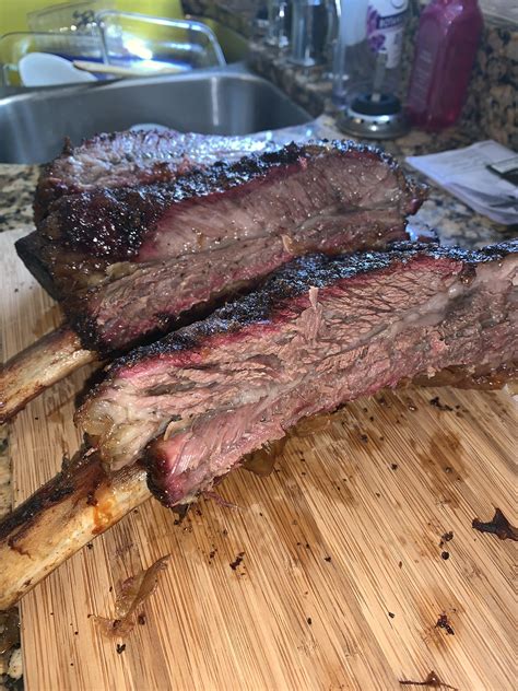 Beef Short Ribs Aka Dinosaur Ribs Seven Hours At 285 Degrees R BBQ