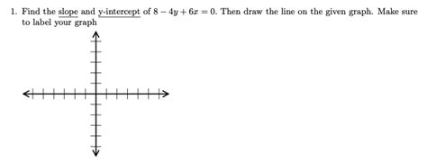 solved 1 find the slope and y intercept of 8−4y 6x 0 then