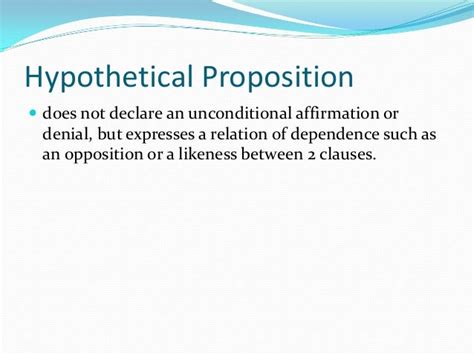 Hypothetical Proposition