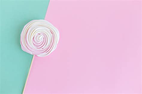 핑크와 청록색 배경에 맛있는 머랭 휴일 인사말 카드 또는 배경에 대한 개념 플랫 레이 텍스트에 대 한 배치 가지 식물 부위에 대한 스톡 사진 및 기타 이미지 Istock