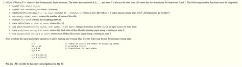 Write A C Class Dfa For Deterministic Chegg