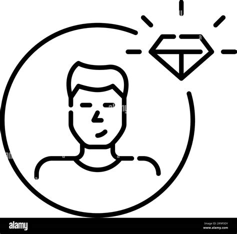 Premium User Icon Young Man With Short Hair Avatar Shining Diamond