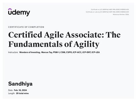 Sandhiya D On Linkedin Just Finished The Course Certified Agile Associate Fundamentals Of…