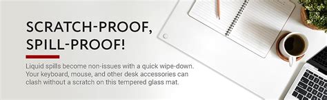 Impresa 20x 36 Tempered Glass Computer Desk Mat Clear
