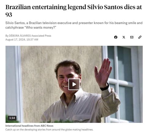 Imprensa Internacional Repercute Morte De Silvio Santos