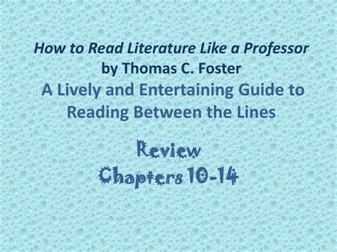 Ppt How To Read Literature Like A Professor By Thomas C Foster A