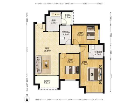 整租·招商臻园 3室1厅 南 招商臻园租房信息 佛山招商臻园湖景房屋出租【佛山贝壳租房】