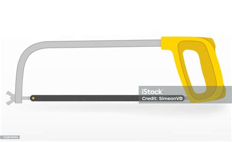 프레임 쇠톱 벡터 노란 손은 고립 된 그림을 보았다 목수 도구 목재 절단 장비 건설 산업에 대한 스톡 벡터 아트 및 기타 이미지 건설 산업 공예 금속 Istock