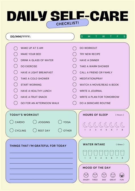 Self Care Plan Template My Self Care Plan By Luhuong Issuu