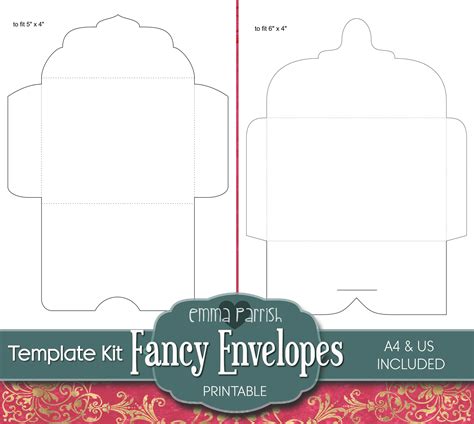 25 Printable Envelope Template Kit Junk Journal Ephemera Etsy Uk