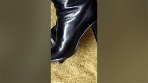 Zara Black Leather Otk High Heel Boots Showing Off 11 Youtube