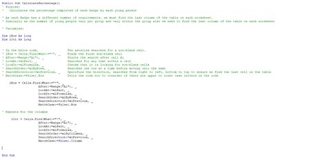 Vba Using Vba To Calculate Percentage Then Loop To Move Down Until