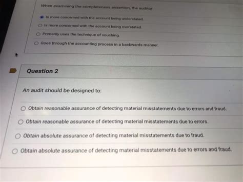 Solved When Examining The Completeness Assertion The