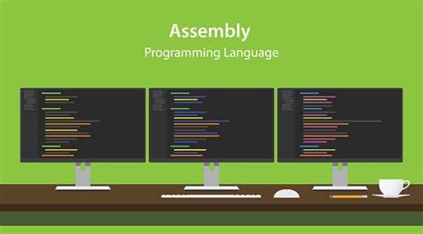 Vetores De Ilustração Do Código De Linguagem De Programação Da Assembly
