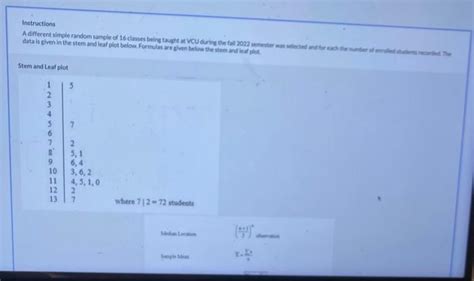 Solved Instructions Data Is Given In The Stem And Leaf Plot Chegg Com