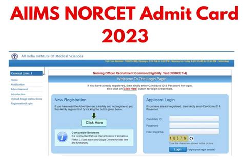 AIIMS NORCET Admit Card 2023 एमस नरसग ऑफसर एडमट करड जर 3055