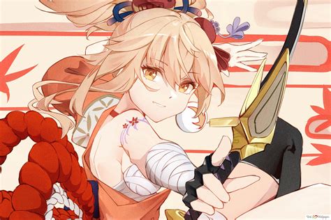 2021 Naganohara Yoimiya Genshin Impact Anime Video Game 4k