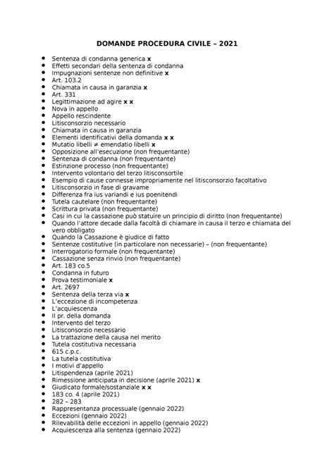 Domande Procedura Civile Domande Procedura Civile 2021 Sentenza Di