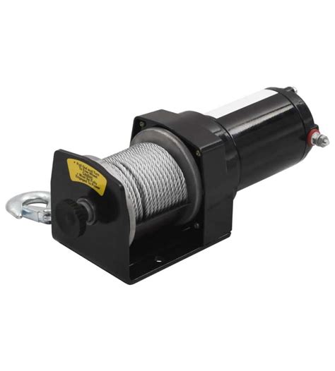 Verricello Elettrico 12 V 1360 Kg Con Piastra E Rullo Passacavo