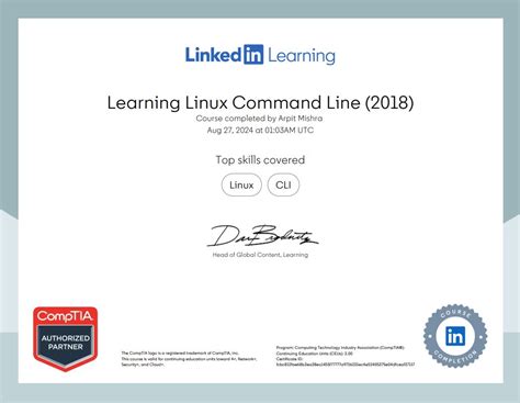 Arpit Mishra On Linkedin Linux Commandline Certification