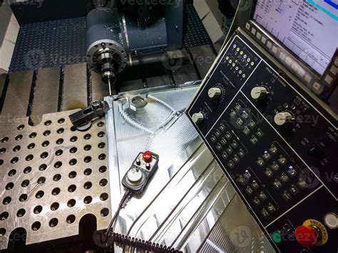 Measuring Process With Ruby Touch Probe On Large CNC Milling Machine In Jog Mode 12638574 Stock