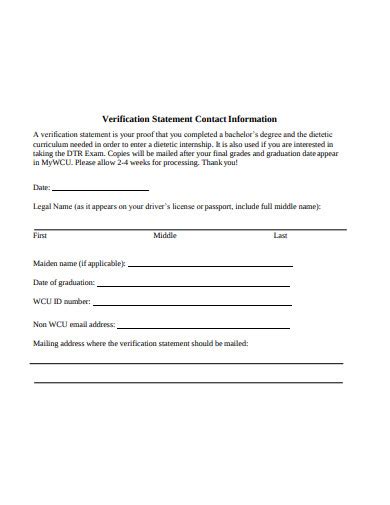 23 Verification Statement Templates In Pdf Doc Free And Premium