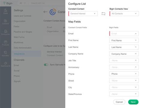 constant contact integrates with bigin — email marketing made easier