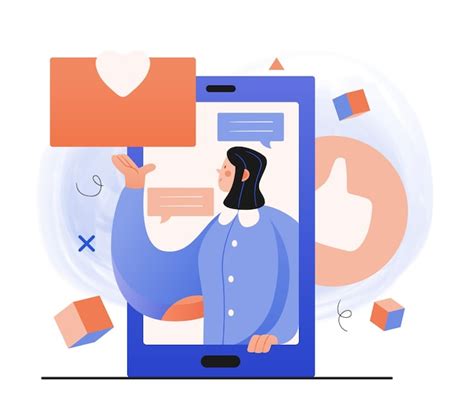Premium Vector Digital Communication Concept With Female Avatar