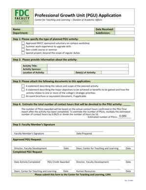Fillable Online Ctl Morainevalley Professional Growth Unit PGU