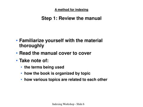 PPT Indexing Workshop PowerPoint Presentation Free Download ID 3484922