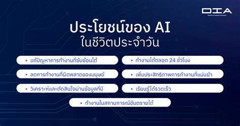 การประยุกต์ใช้ปัญญาประดิษฐ์ Ai ในด้านต่างๆ ที่พบได้ในชีวิตประจำวัน Dia