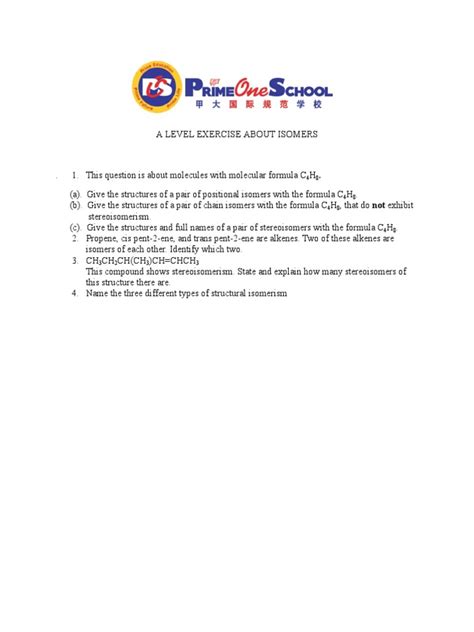 Worksheet About Isomers 2022 Pdf
