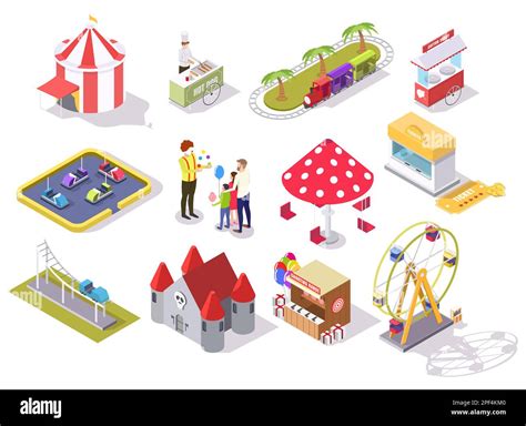 Amusement Park Vector Flat Isometric Icon Set Stock Vector Image And Art