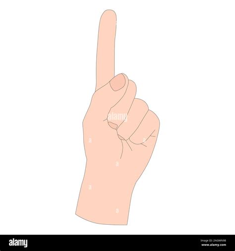 A Hand Gesture Pointer Up Sign Language Vector Illusration Isolated