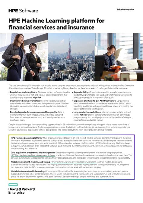 Hpe Machine Learning Platform For Financial Services And Insurance