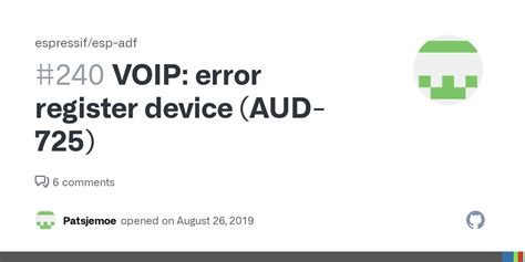 VOIP Error Register Device AUD Issue Espressif Esp Adf GitHub