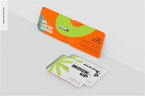 Premium Psd Rounded Corner Brochures Mockup Leaned