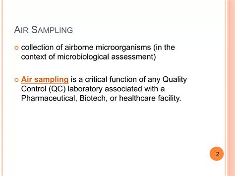 Microbiological Sampling Of Air Pptx