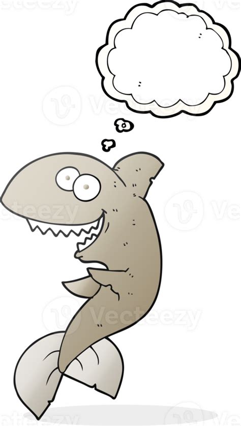Mano Dibujado Pensamiento Burbuja Dibujos Animados Tiburón 45042255 Png