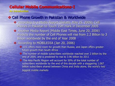Ppt Cellular Mobile Communications I An Introduction Powerpoint Presentation Id5754193