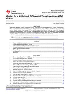 Design For A Wideband Differential Transimpedance DAC Design For A Wideband Differential