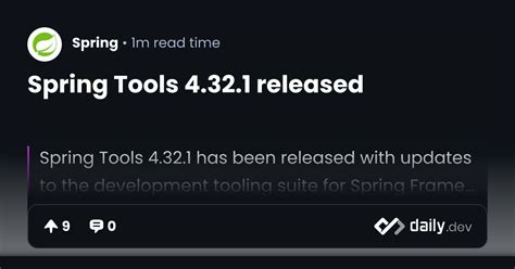 Spring Tools 4321 Released Dailydev